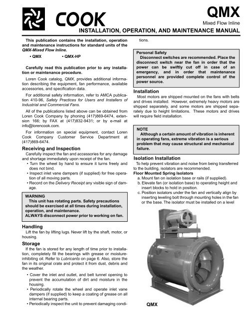Inline fan Installation manual.