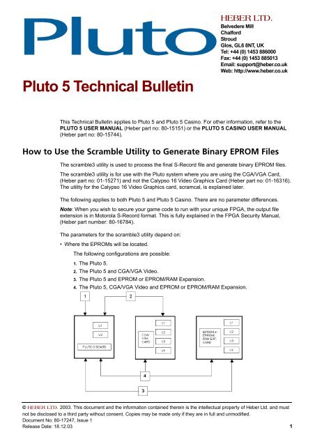 Pluto 5 Technical Bulletin - Heber