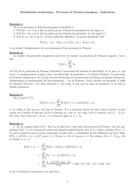Correction processus de Poisson - Lsta