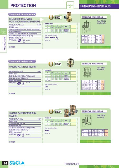Socla - Catalogue price list 2012