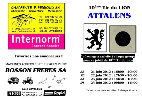 plan de tir lion_2012 - SociÃ©tÃ© de Tir Attalens