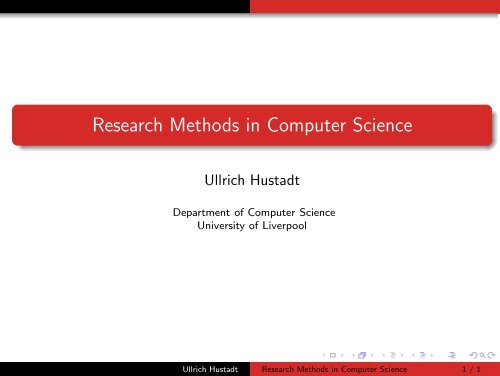 Research Methods in Computer Science