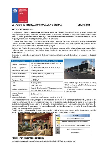 ESTACIÓN DE INTERCAMBIO MODAL LA CISTERNA ENERO 2011