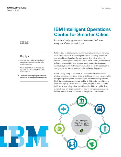 IBM Intelligent Operations Center for Smarter Cities - IT World Canada