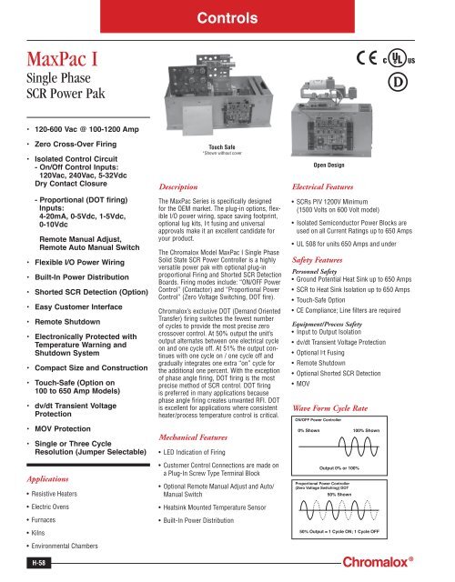 MaxPac I Catalog page - Chromalox Precision Heat and Control
