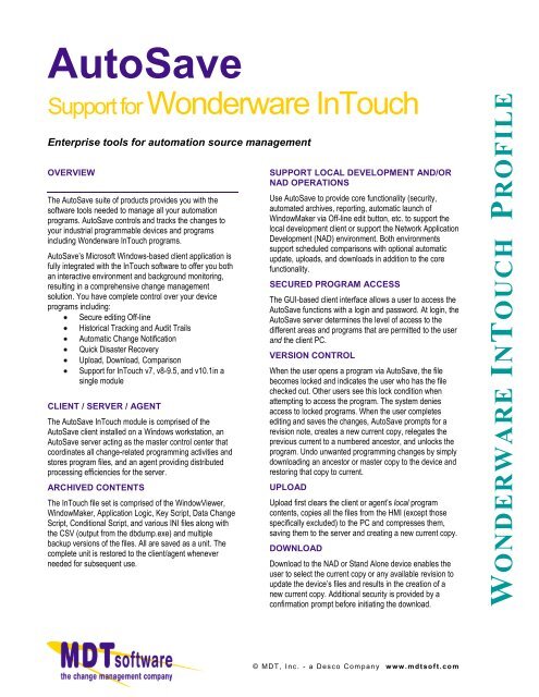 Wonderware InTouch - MDT Software