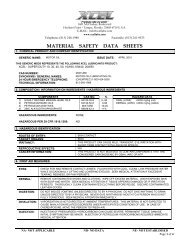 MATERIAL SAFETY DATA SHEETS - Xcel Lubricants