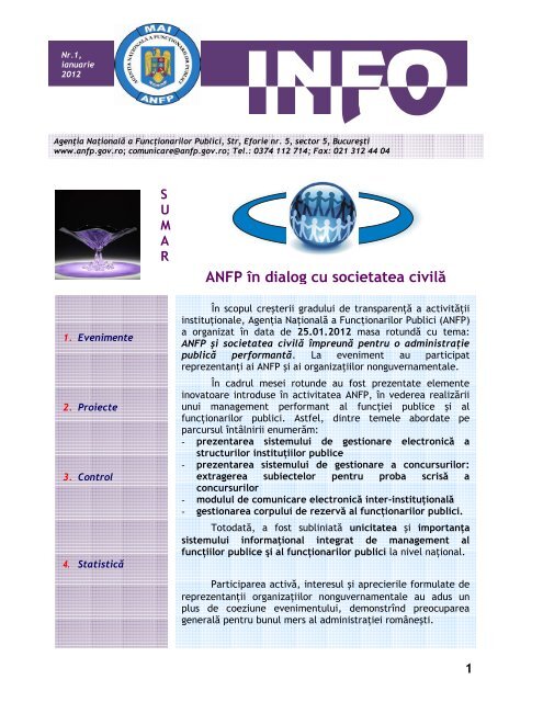 Buletin informativ intern nr. 1