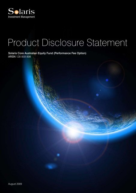 Product Disclosure Statement