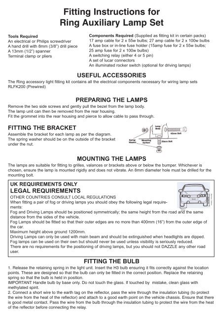 fitting instructions - Ring Automotive