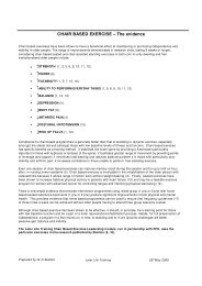 The Otago Home Exercise Programme - Later Life Training