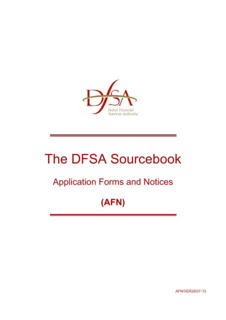 The DFSA Sourcebook - DFSA Rulebook
