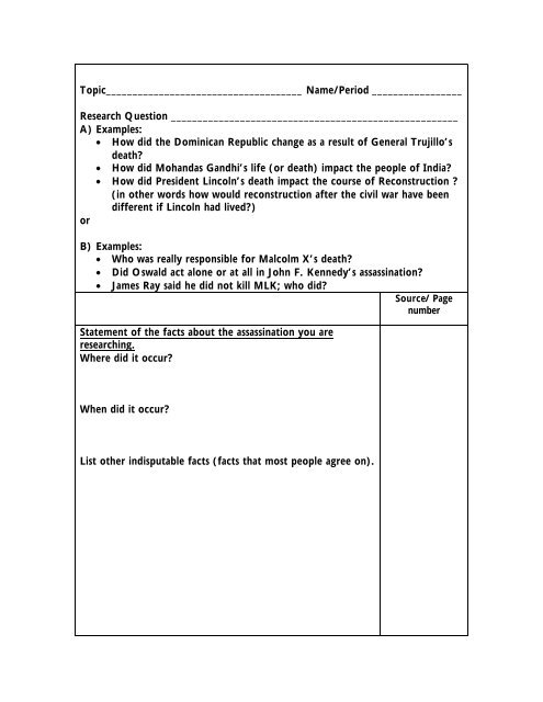 research graphic organizer