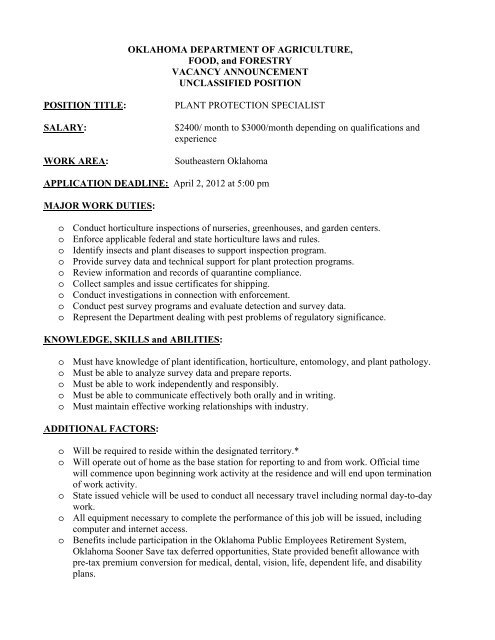 Oklahoma Department of Agriculture, Food and Forestry