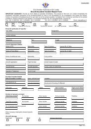 Aircraft Accident / Incident Reporting Form (DCA233)