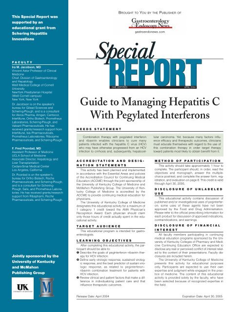 Guide to Managing Hepatitis C With Pegylated Interferons - CECity