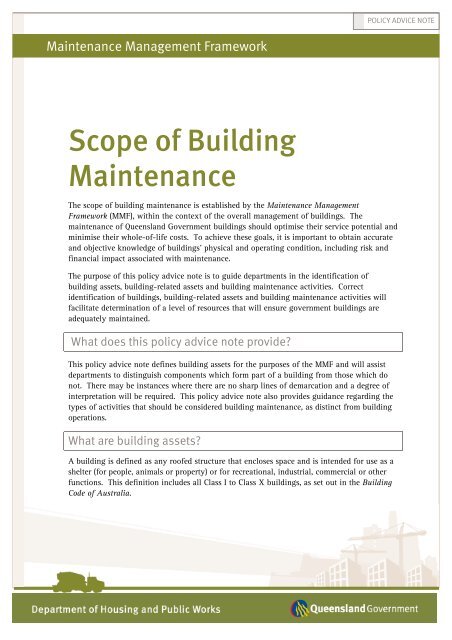 Scope of Building Maintenance 2nd edition - Department of Housing ...