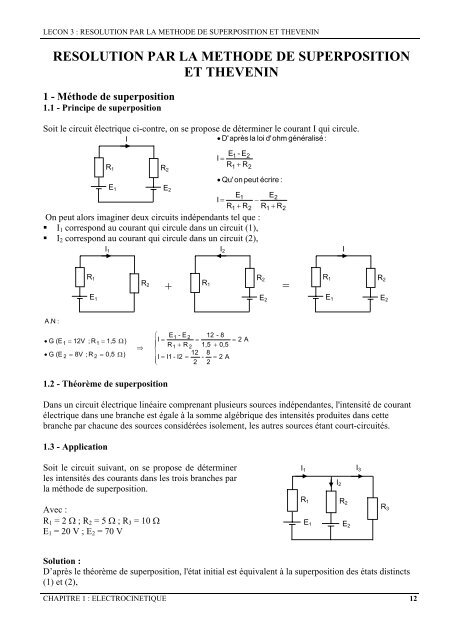 Resolution Par La Methode De Superposition Et Technologue Pro 5963