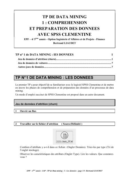 tp de data mining 1 : comprehension et preparation des donnees ... tp de data mining 1 : comprehension et preparation des donnees ...