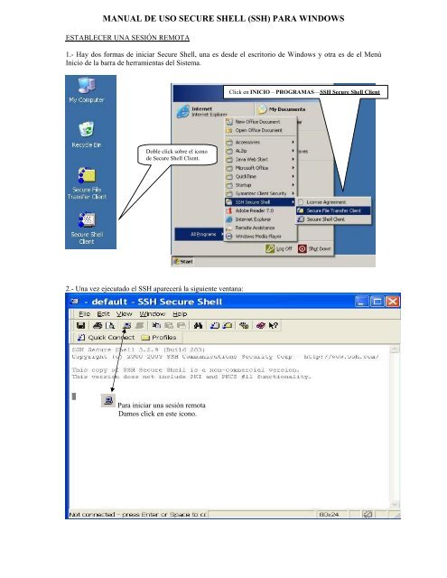 MANUAL DE USO DE SSH SECURE SHELL PARA WINDOWS