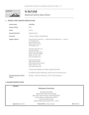 SAFETY DATA SHEET R269 BUTANE PROPANE ... - Online Bearings