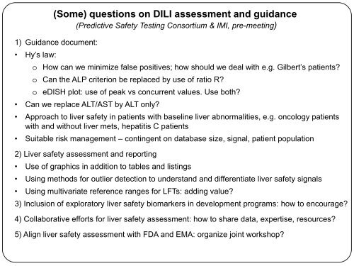 PSTC pre-meeting points and Hy's Law Definition - AASLD