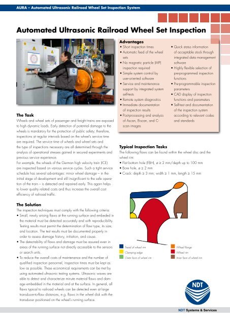 Automated Ultrasonic Railroad Wheel Set Inspection - NDT Systems ...