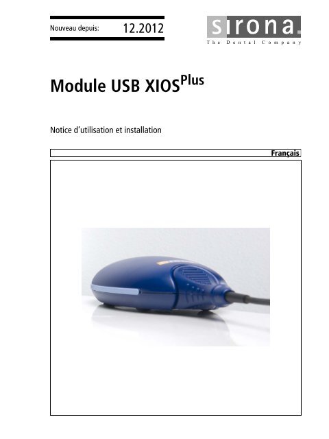 Module USB XIOS - Sirona - Technical Documentation