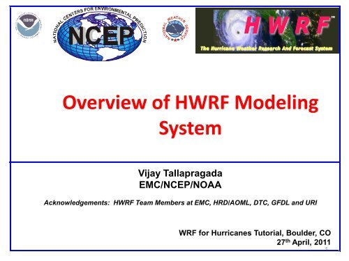 Overview of HWRF Modeling System