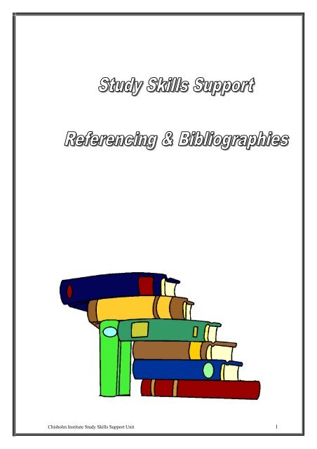Referencing & Bibliographies - Library - Chisholm Institute