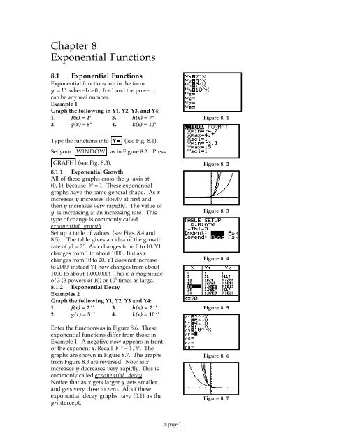 Chapter 8 Exponential Functions