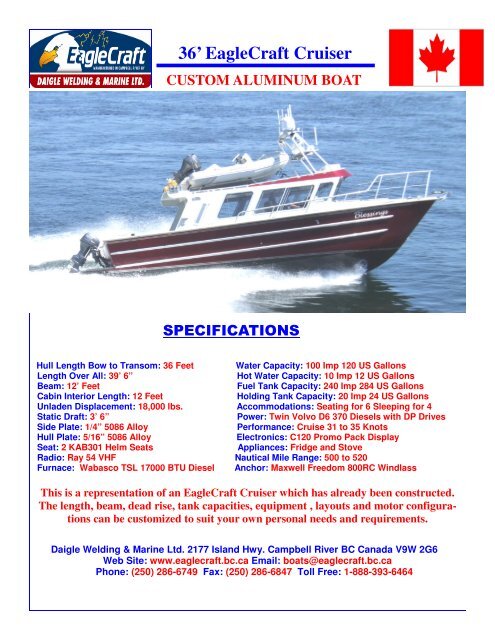 36' EagleCraft Cruiser - Daigle Welding and Marine