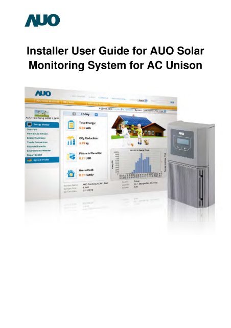Installer User Guide for AUO Solar Monitoring System for AC Unison