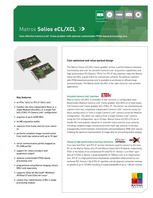 Matrox Solios eCL/XCL