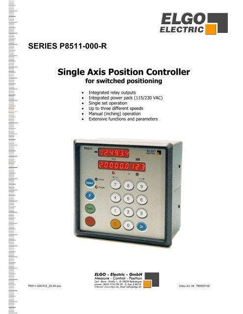 P8511-000-R - ELGO Electric GmbH