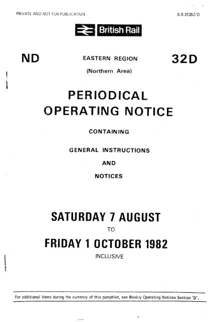 ND PERIODICAL OPERATING NOTICE SATURDAY ... - Limit Of Shunt