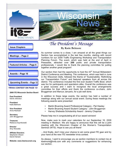 Wisconsin News - ITE Wisconsin Section