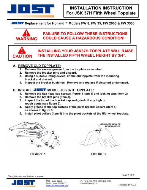Installation Instructions - JOST International