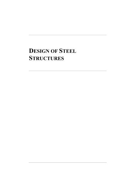 DESIGN OF STEEL STRUCTURES