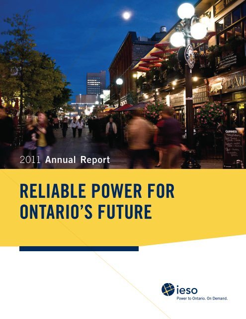 2011 IESO Annual Report - Independent Electricity System Operator