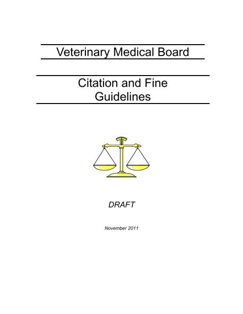 Veterinary Medical Board Citation and Fine Guidelines - California ...
