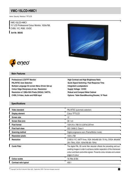 VMC-15LCD-HMC1 - CamTech Industriel Video