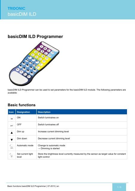 basicDIM ILD manual - Tridonic