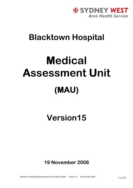 Blacktown Hospital - Medical Assessment Unit - ARCHI