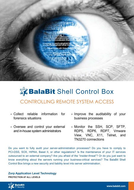 BalaBit Shell Control Box
