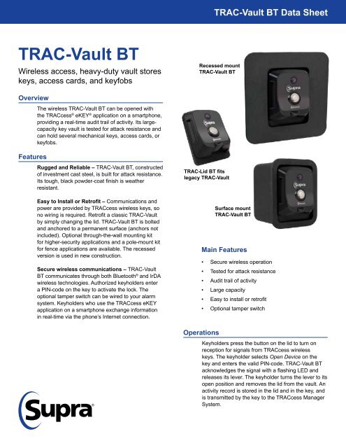 TRAC-Vault BT - Supra