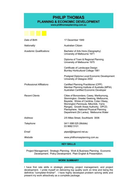 Philip Thomas Planning & Economic Development