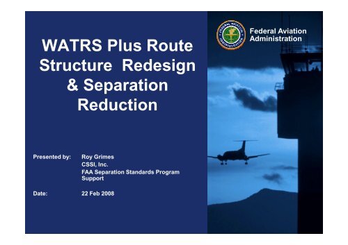 WATRS Plus Route Structure Redesign & Separation ... - NBAA