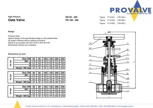 01 DIN Gate Valve DN50-DN250 PN160 PN250 PN400 P15.021 ...