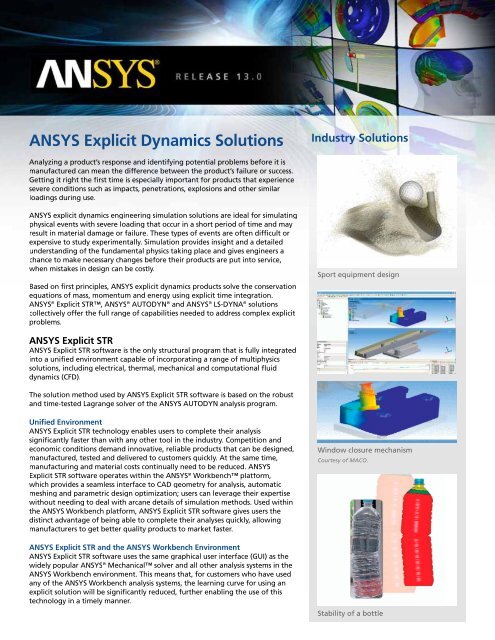 Ansys Explicit Dynamics Solutions Philonnet Engineering Solutions